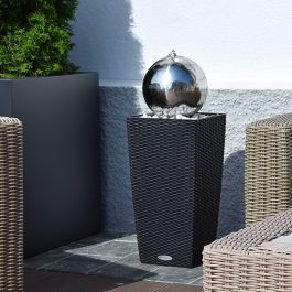 Terrassen Kugelbrunnen Visio Terra anthrazit 75 Led